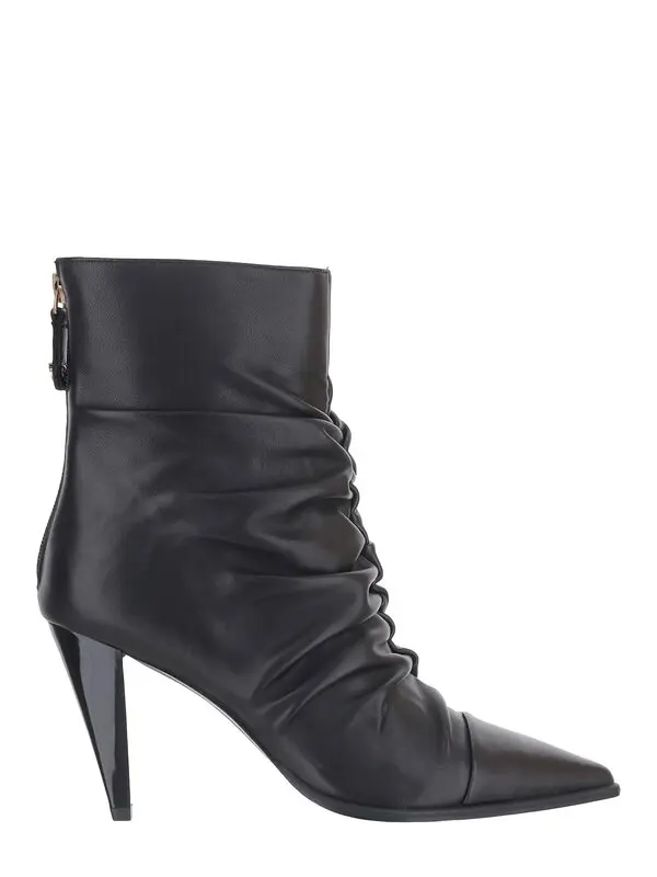 Pinko Embossed Leather Ankle Boots It - Black