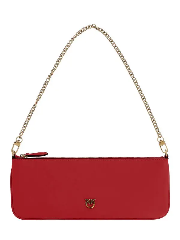 Pinko Leather Shoulder Bag With Logo Height: 11 Cm Width: 27 Cm - Red