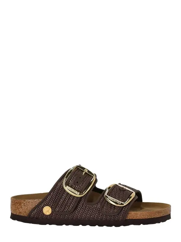 BIRKENSTOCK Arizona Raffia Big Buckle Carafe Sandal - Brown