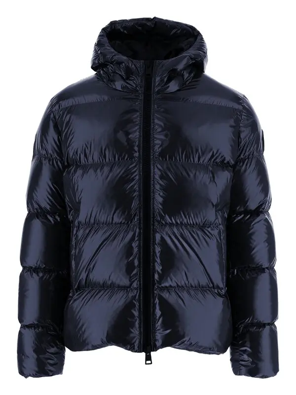 Herno Quilted Nylon Down Jacket With Hood - Navy