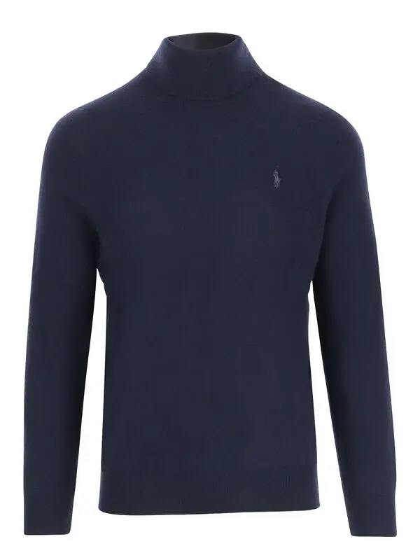 Polo Ralph Lauren Wool Sweater With Logo - Navy