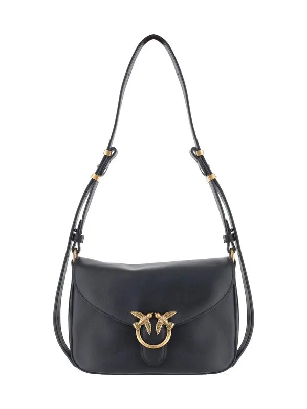 Pinko Leather Shoulder Bag - Black