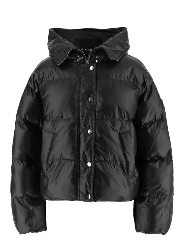 Pinko Technical Fabric Down Jacket - Black