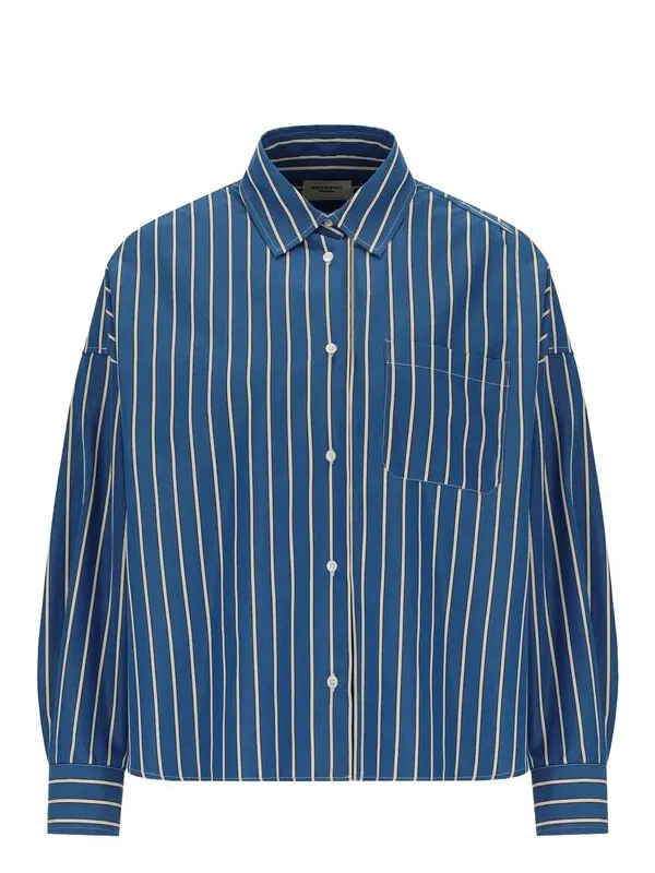 Max Mara Onore White Striped Shirt - Blue