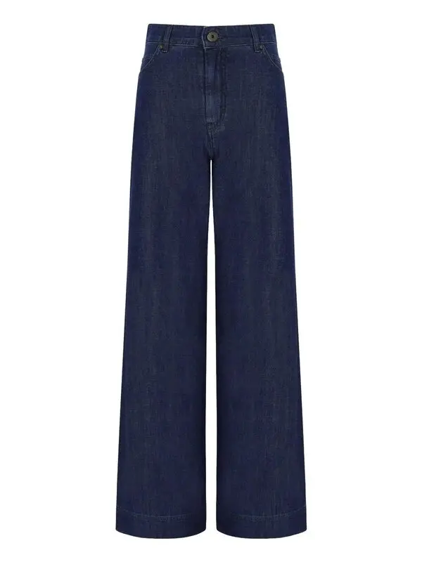 Max Mara Vega Dark Wide Leg Jeans - Blue