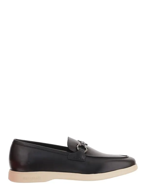 FERRAGAMO Leather Loafers - Black