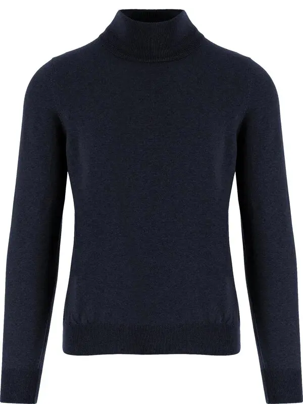 Tagliatore Wool Turtle Neck Sweater - Navy