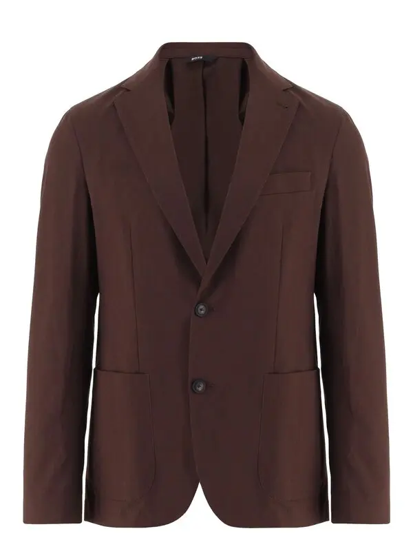Hugo Boss Stretch Cotton Jacket - Dark Brown