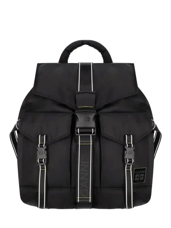 GANNI Re Tech Nylon Backpack - Black