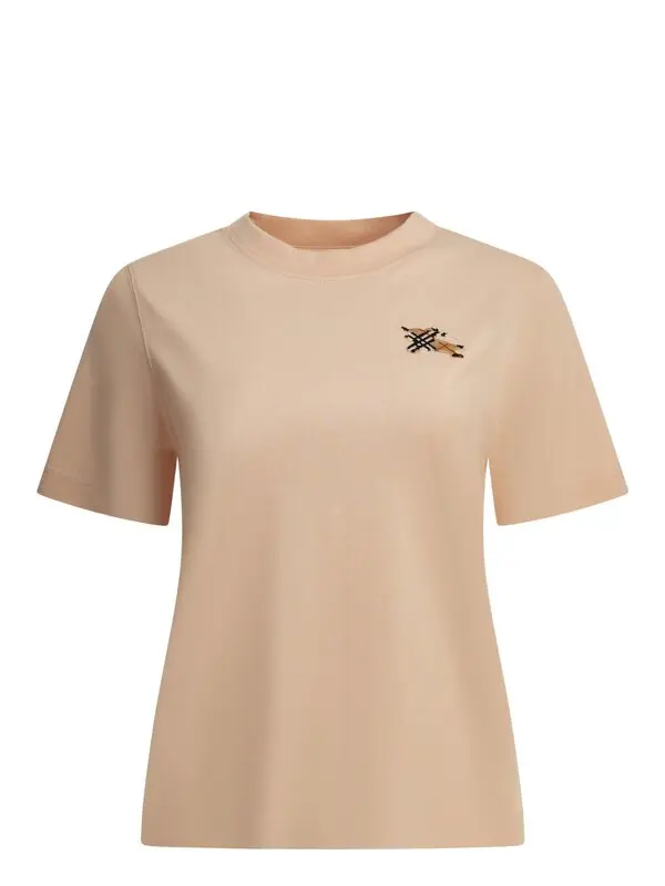 Burberry Knight Check' Crew Neck T Shirt - Pink