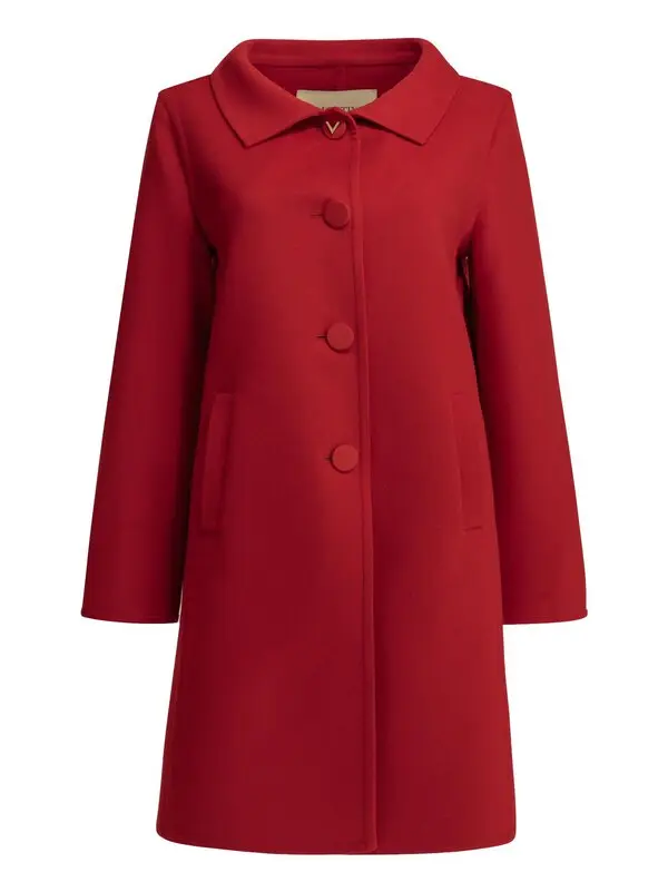 Valentino Garavani Long Wool And Cashmere Coat - Red