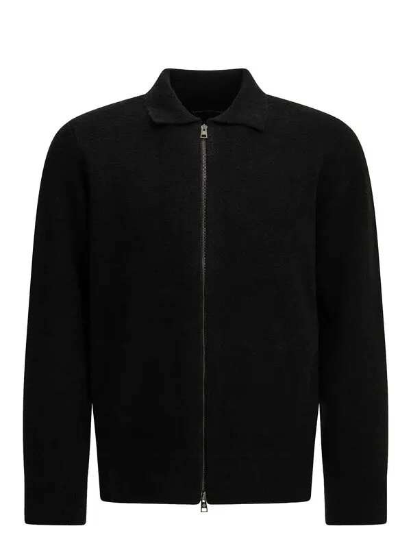 Tagliatore Wool Sweater With A Zipper - Black