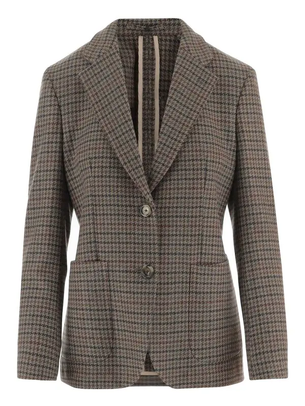 LARDINI Cashmere Jacket With Houndstooth Pattern - Multi
