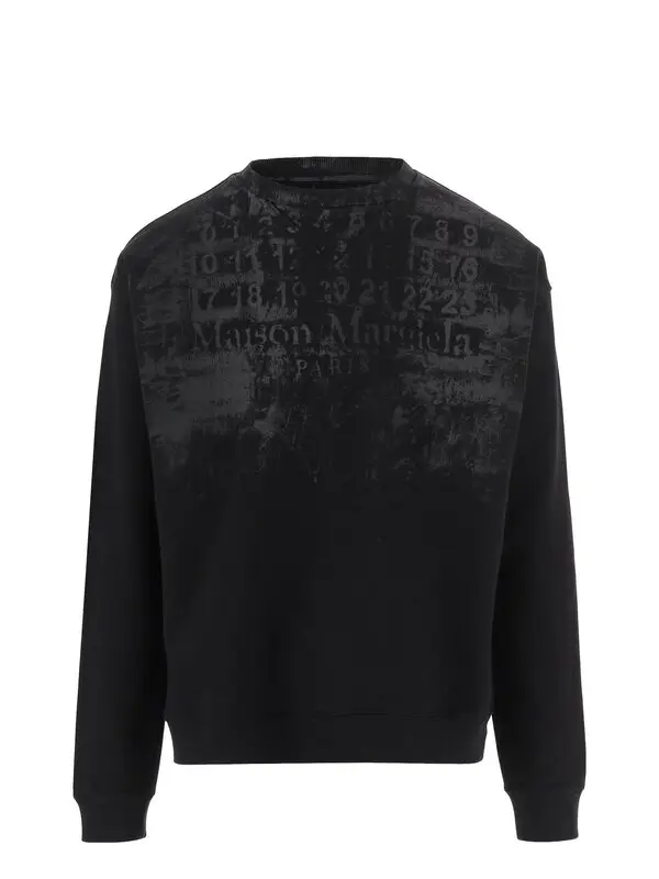 MAISON MARGIELA Cotton Sweatshirt With Iconic Print - Black