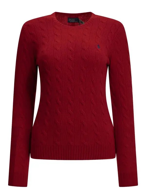 Polo Ralph Lauren Crew Neck Sweater With Logo - Red