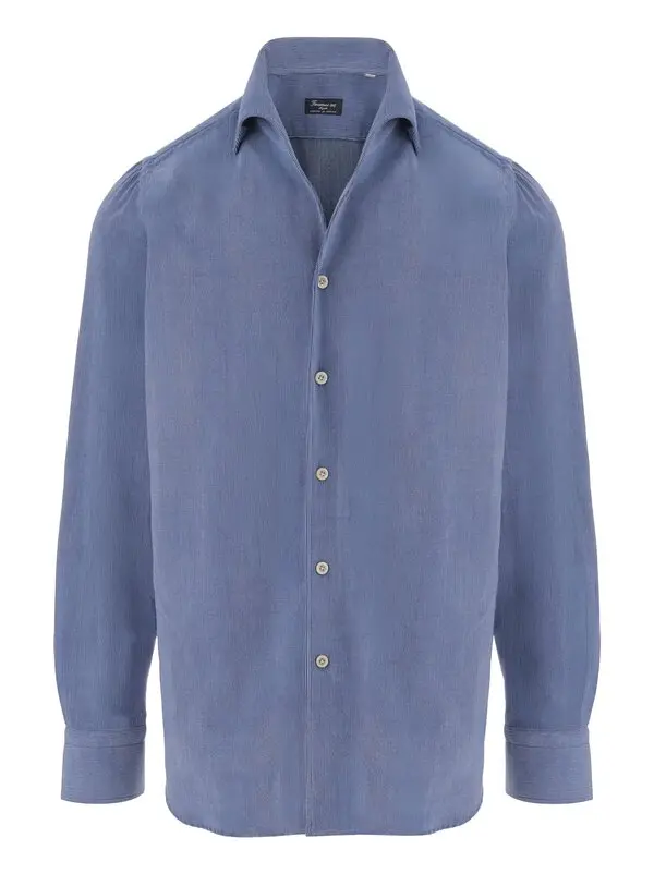 FINAMORE 1925 Cotton Blend Shirt - Navy