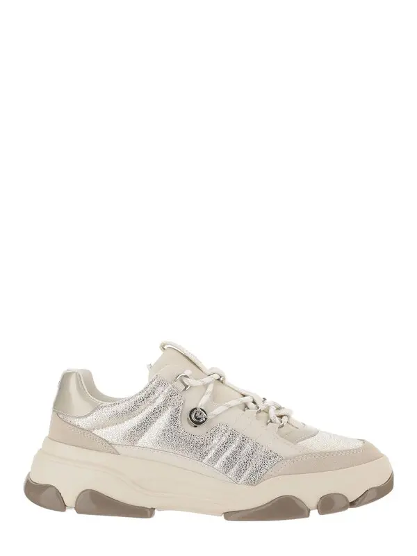 Pinko Athena Leather Sneakers With Logo - Multi