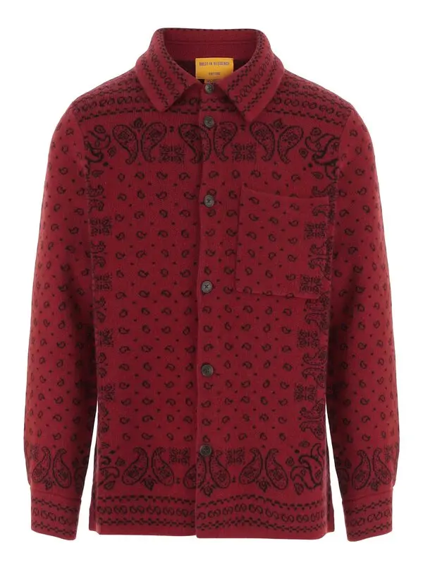 Guest In Residence Cashmere Knitted Shirt With Patterned Design - Red