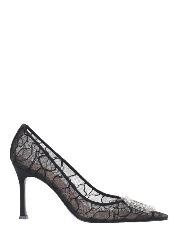 Amina Muaddi Camelia Lace Pumps - Black