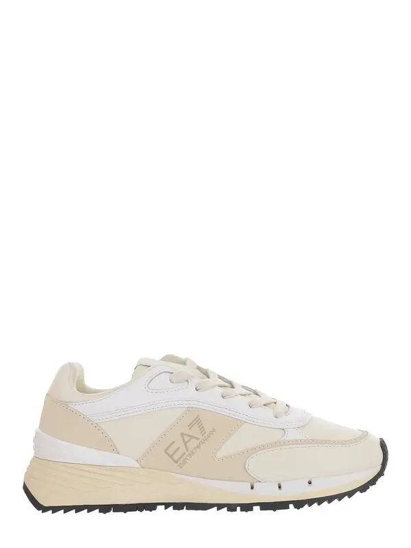 EA7 Leather Sneakers With Logo - Multi