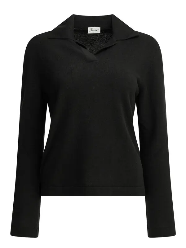 SEMPER Cashmere Polo Sweater - Black