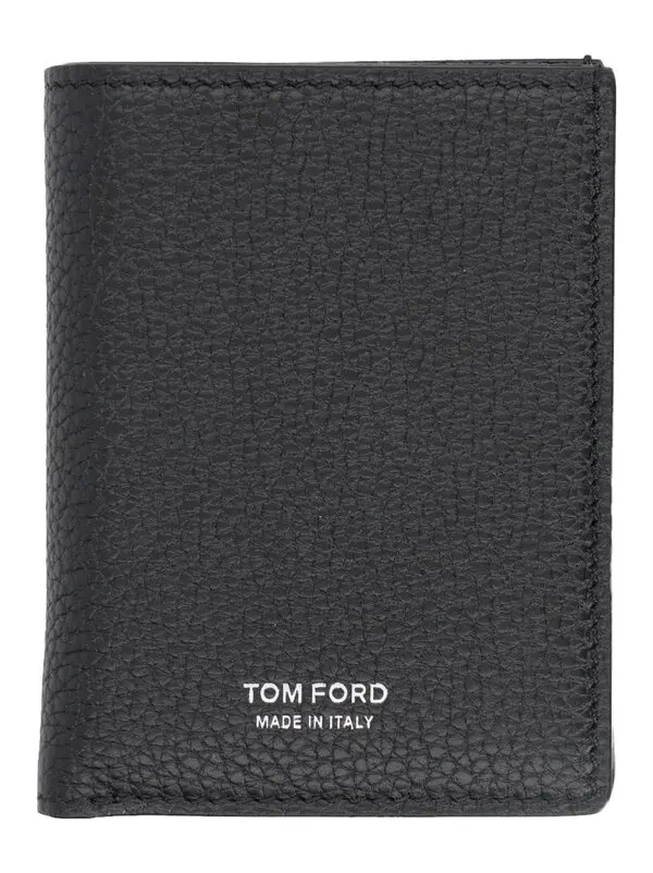 TOM FORD Portacarte Pieghevole In Pelle Fiore - Black