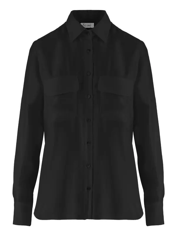 HER SHIRT Silk Shirt - Black