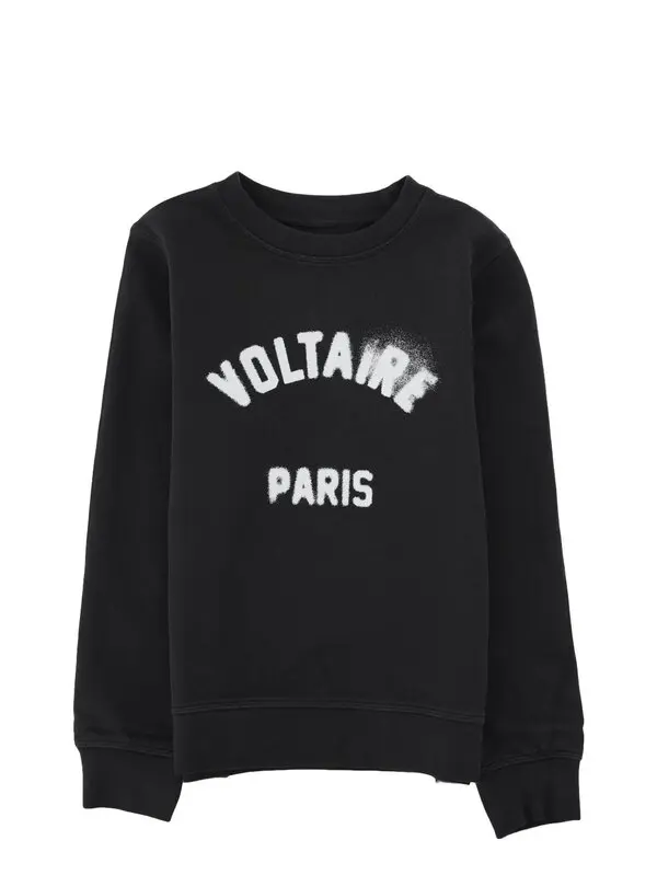 Zadig&Voltaire Felpa Girocollo Con Stampa Logo - Black