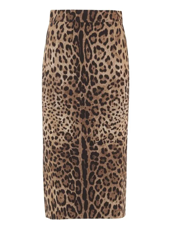 Dolce & Gabbana Stretch Viscose Skirt With Animal Print - Multi