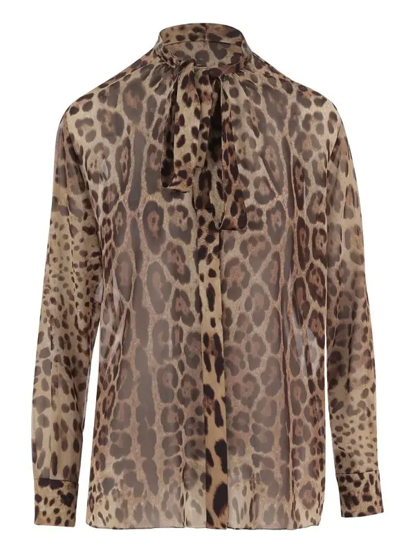Dolce & Gabbana Georgette Shirt With Animal Print - Multi