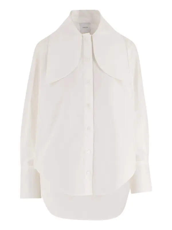 PATOU Cotton Blouse With Knotted Collar - White