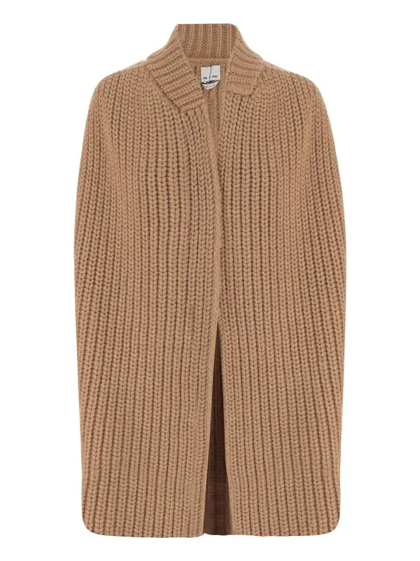 SA SU PHI Ribbed Cashmere Knit Jacket - Beige
