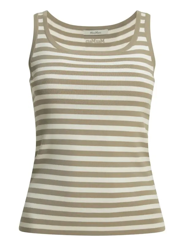 Max Mara Striped Fitted Tank Top - Beige