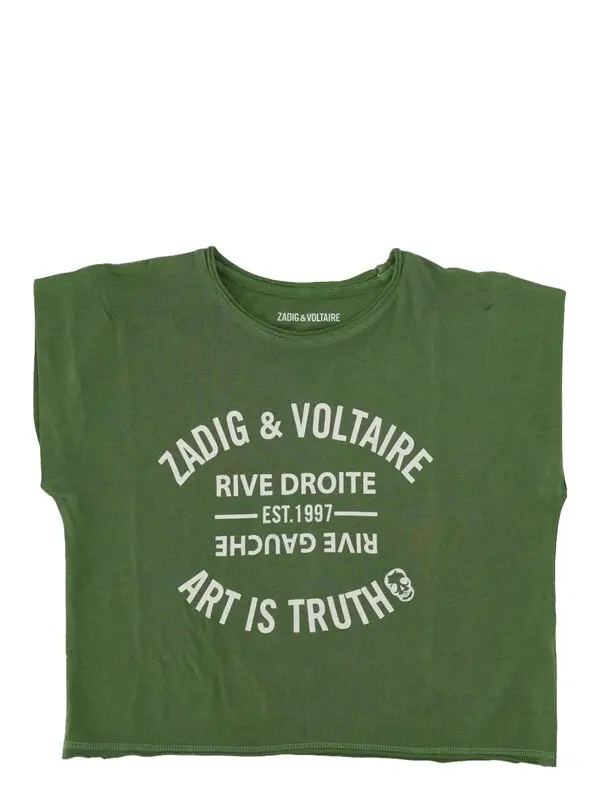 Zadig&Voltaire T Shirt Senza Maniche Con Stampa Logo - Green