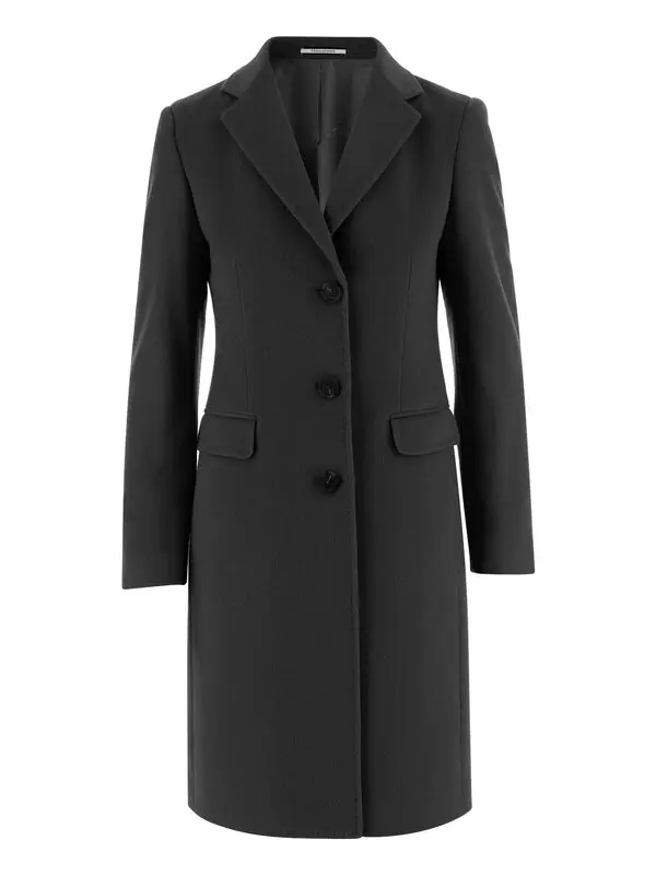 Tagliatore Single Breasted Cashmere Coat - Black
