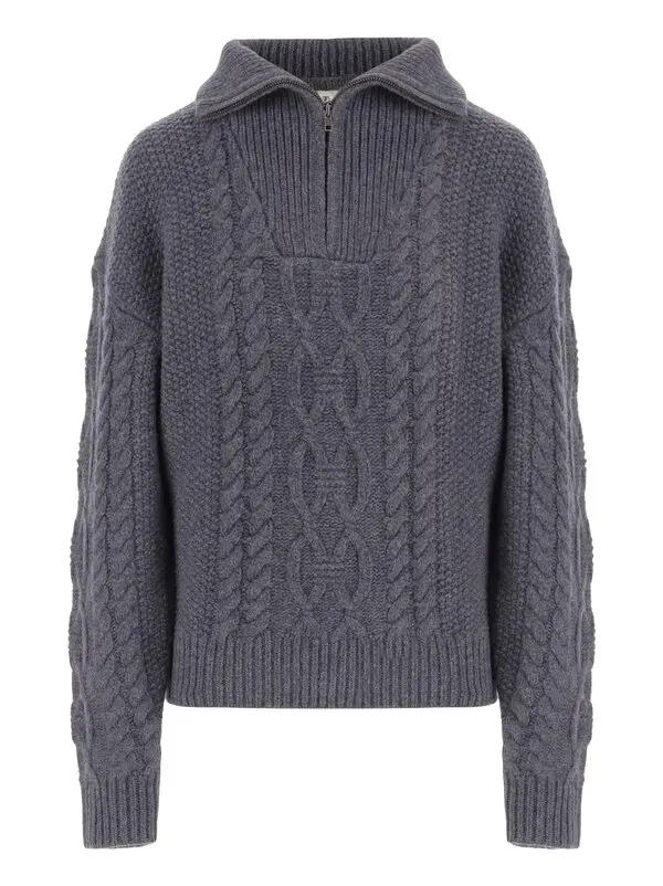 THE GARMENT Wool And Cashmere Sweater With A Braided Pattern - Grey