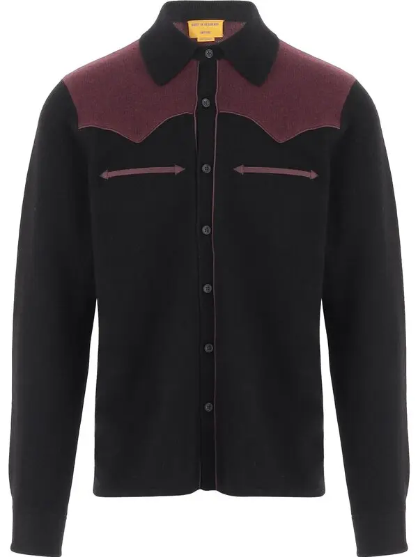Guest In Residence Cashmere Knitted Shirt With Western Detail - Black