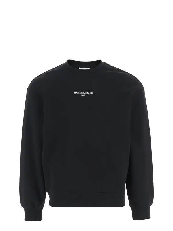 Maison Kitsuné Cotton Sweatshirt With Logo - Black
