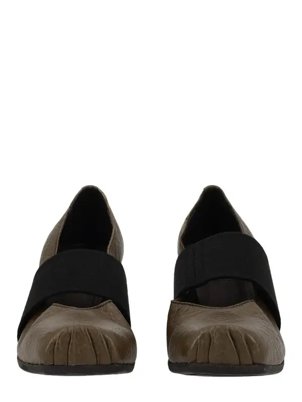 UMA WANG Ballerina In Pelle Con Fascia - Green