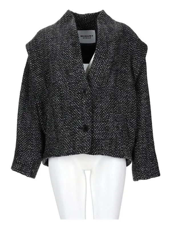 MARANT ETOILE Giacca 'drogo' In Lana Spigata - Charcoal