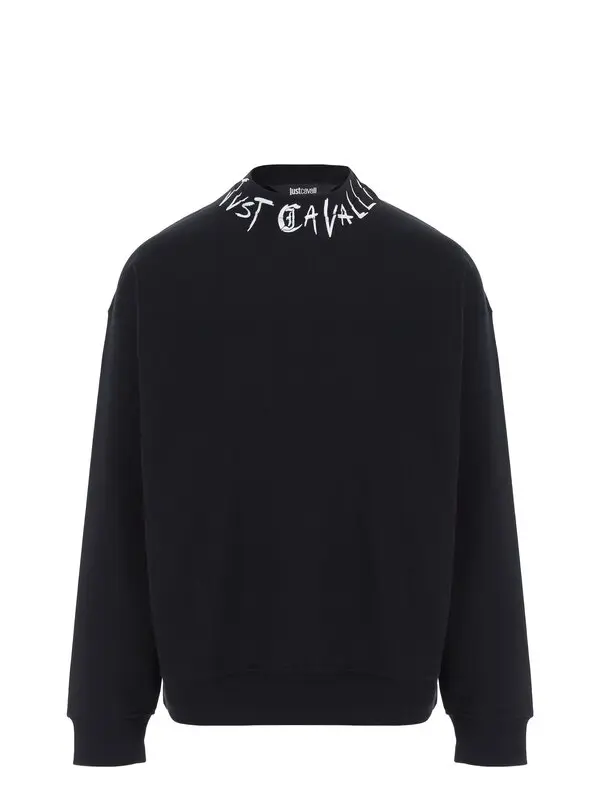 Just Cavalli Cotton Sweatshirt With Logo - Black