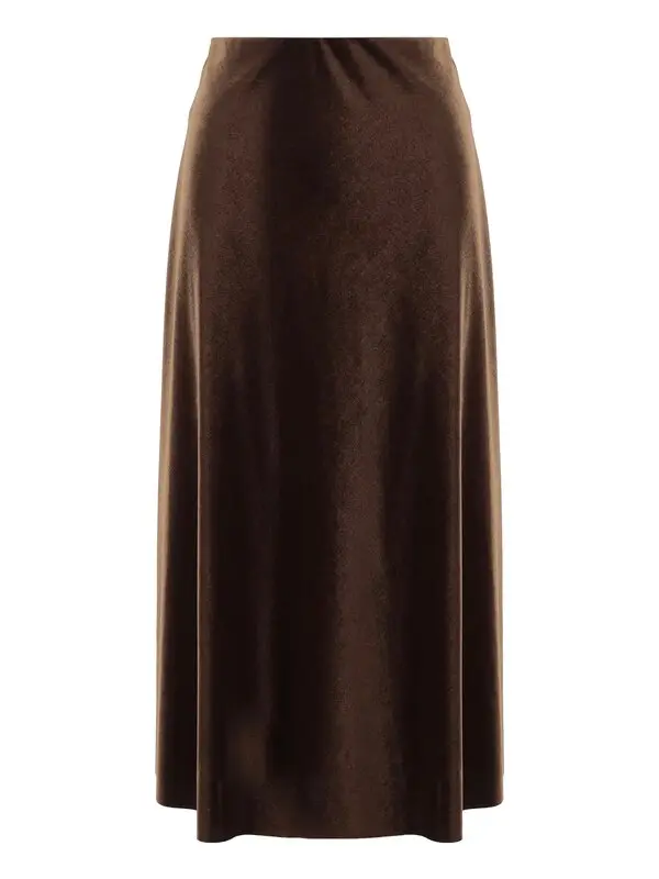 F.IT Stretch Velvet Skirt - Brown