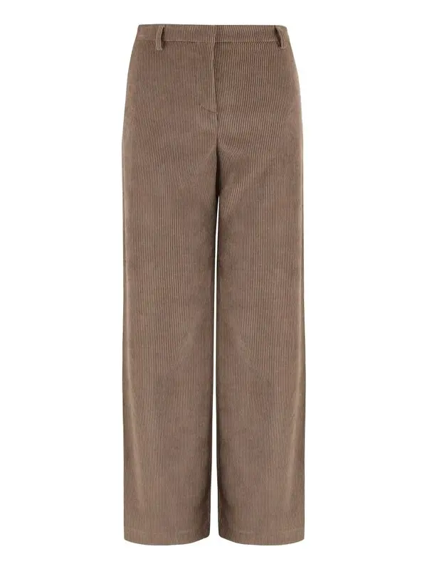 F.IT Tailored Ribbed Velvet Pants - Beige