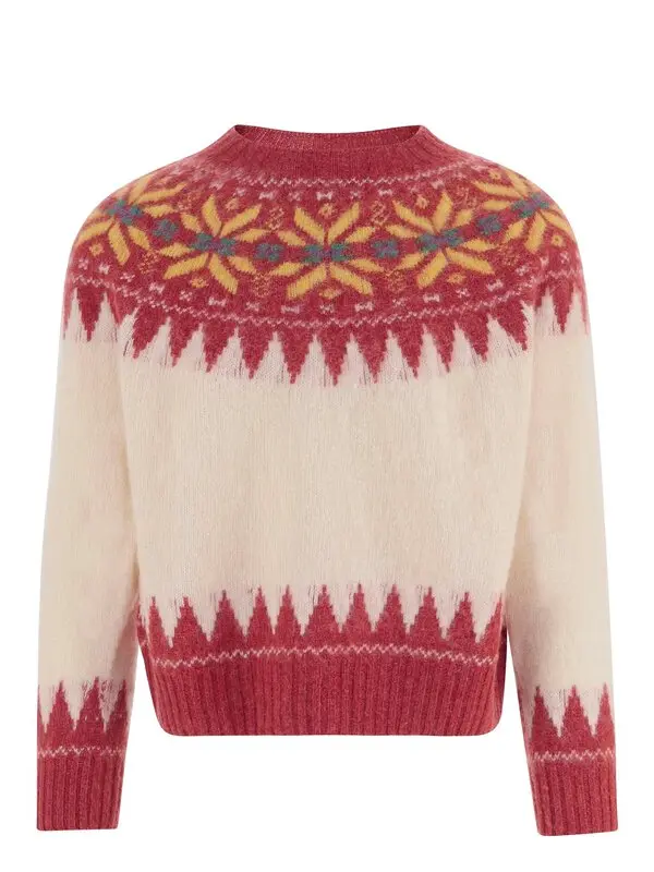 Howlin' Wool Sweater With Jacquard Pattern - Red