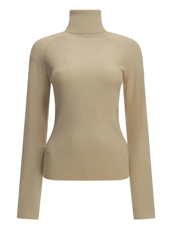 Moncler Logo Turtleneck Sweater - Beige