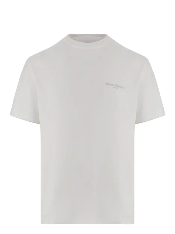 MAISON MARGIELA Stretch Cupro T Shirt With Logo - White