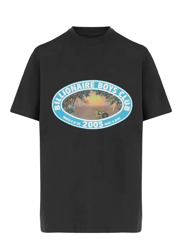 BILLIONAIRE Cotton T Shirt With Safari Print - Black