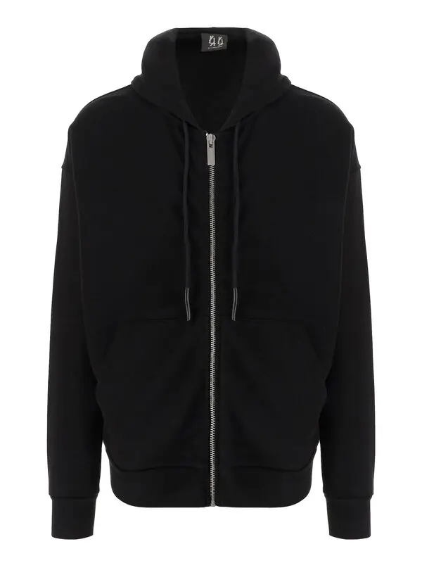 44 LABEL GROUP Cotton Hoodie With Logo - Black