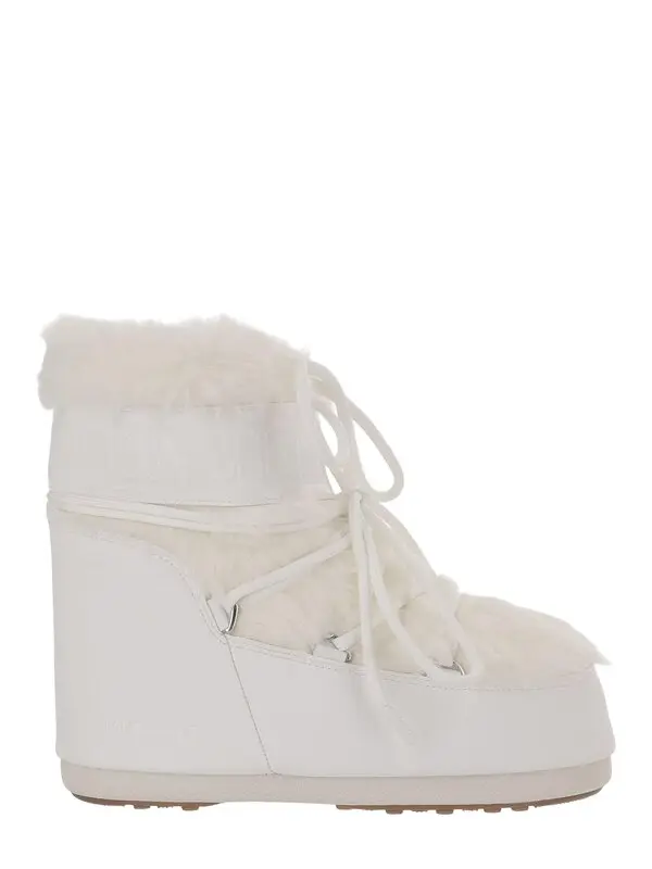 Moon Boot Icon Low Faux Fur Ankle Boots - White