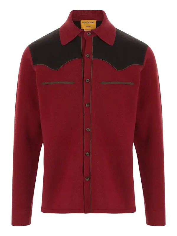 Guest In Residence Cashmere Knitted Shirt With Western Detail - Red